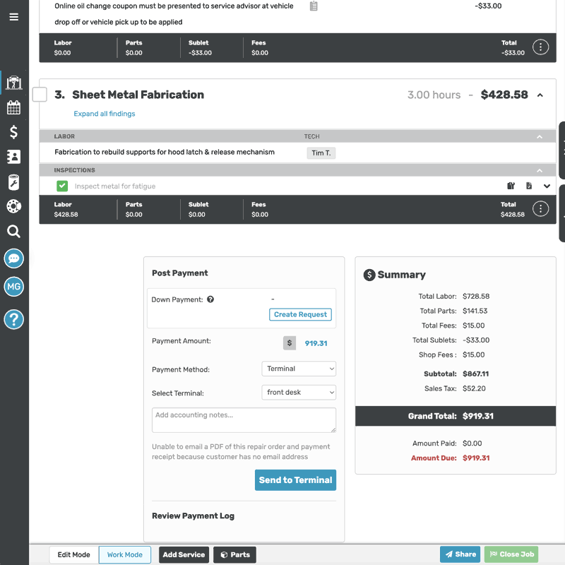 Auto Shop Integrated Payments | Seamless Checkout | Shop-Ware