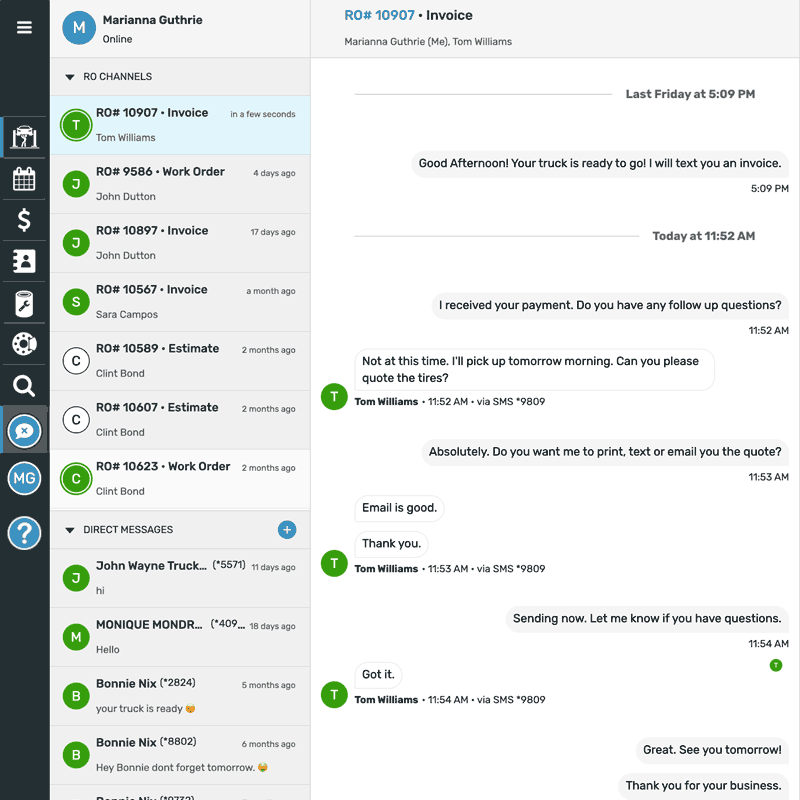 Auto Repair Shop Messenger & Live Chat Software | Shop-Ware